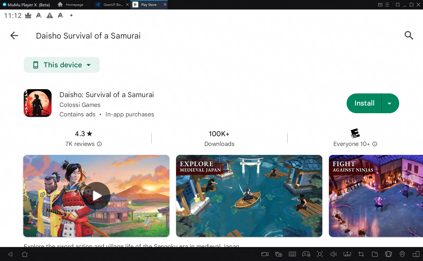 How to play Daisho: Survival of a Samurai on PC with MuMu Player