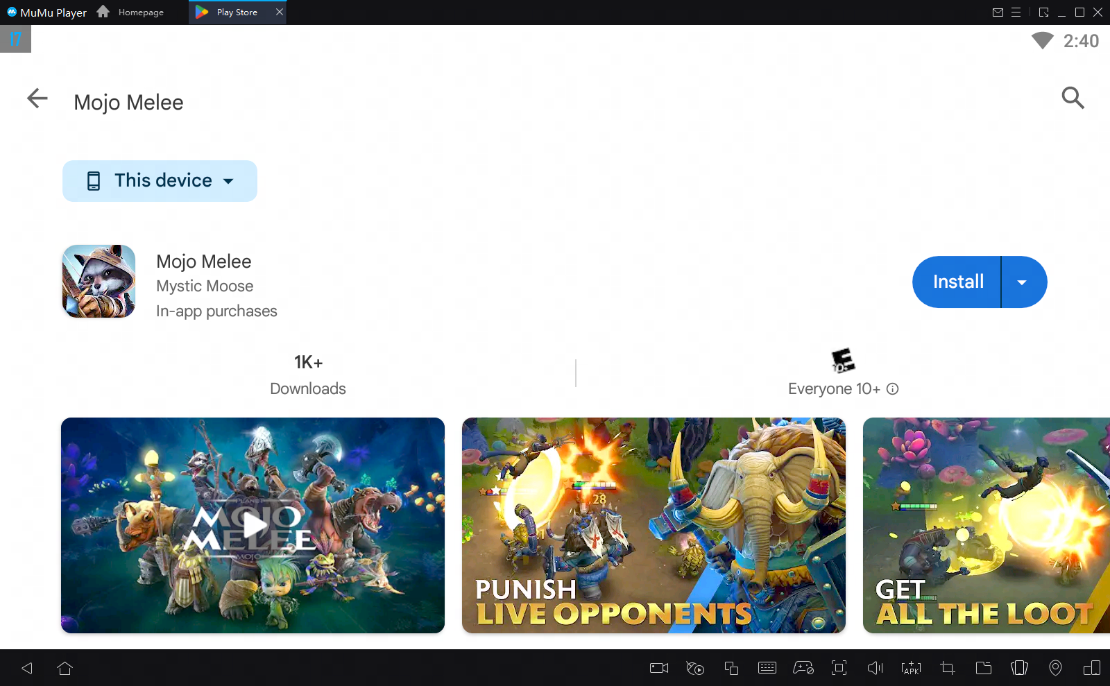 How to play Mojo Melee on PC with MuMu Player